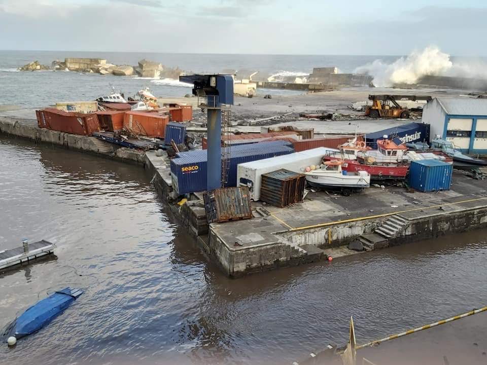 Reconstruction of the Port of Lajes das Flores in the Azores, destroyed ...