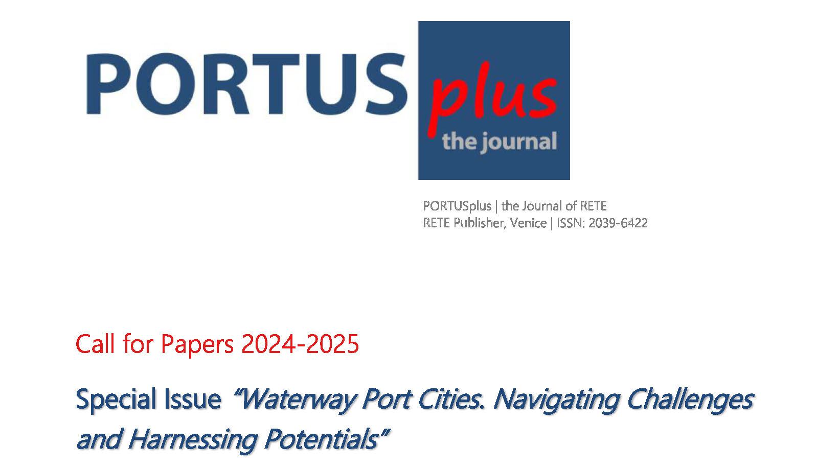 PORTUSplus contribute to the understanding and advancement of waterway ...